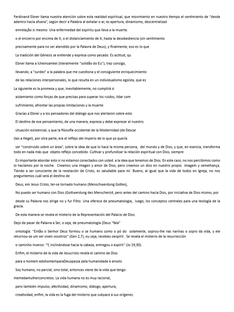 Espiritualidad y Diálogo en Ebner | PDF