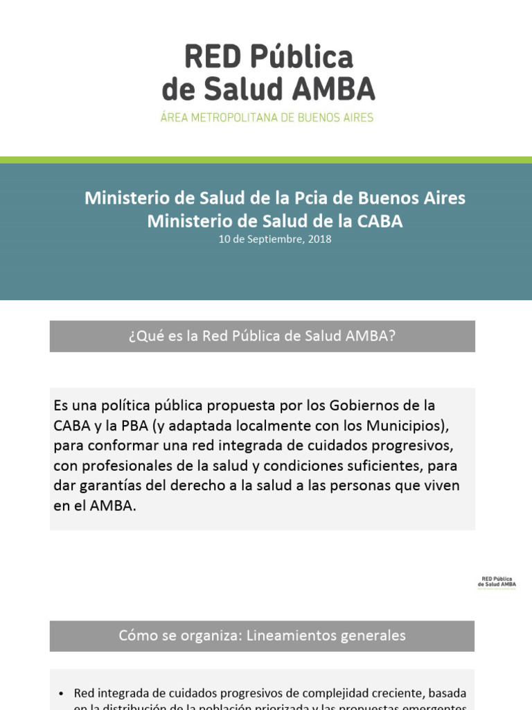 Red AMBA - Modelo de Atención - PBA | PDF