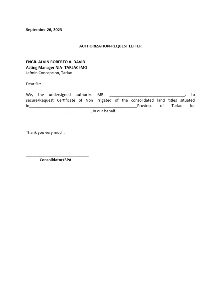 Authorization for Land Certificate | PDF