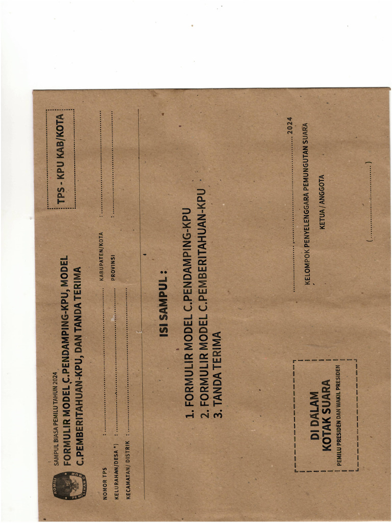 Form C Pendamping, Pemberitahuan Dan Tanda Terima | PDF