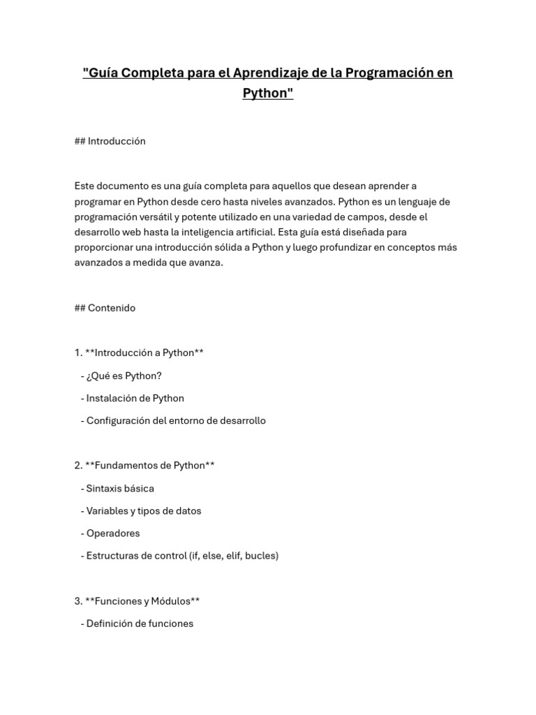 Guía Completa para El Aprendizaje de La Programación en Python | PDF Guía Completa para El Aprendizaje de La Programación en Python | PDF