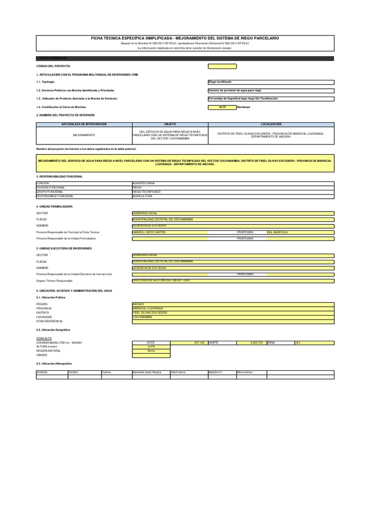 Identificación Ficha Simplificada de Sistema de Riego Tecnificado | Descargar gratis PDF | Riego ...