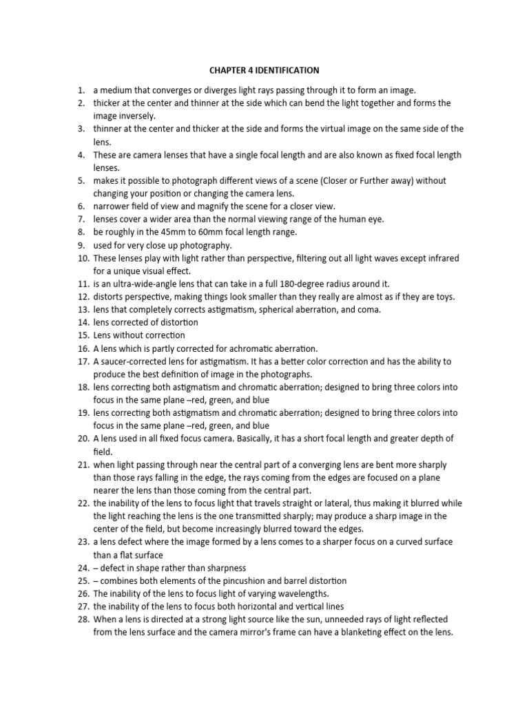 A Medium That Converges or Diverges Light Rays Passing Through It To ...