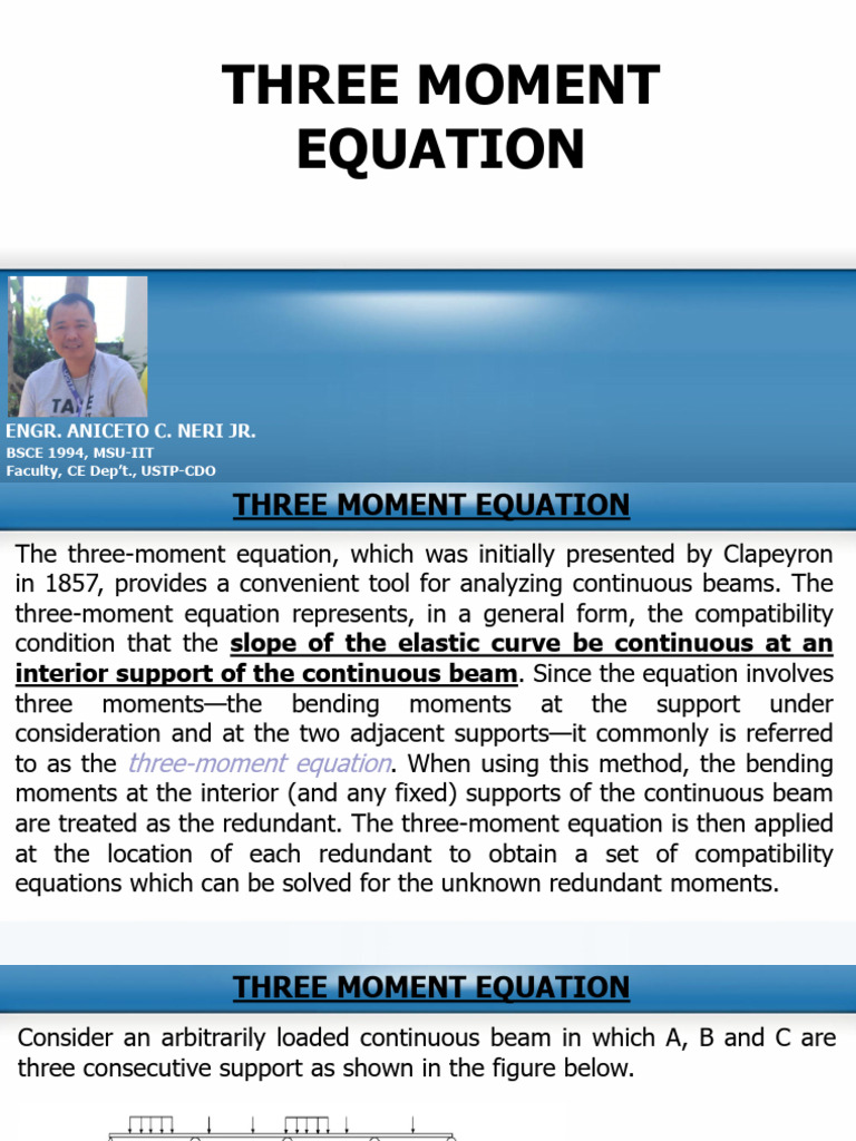 THEORY - THREE MOMENT EQUATION Temporary | PDF