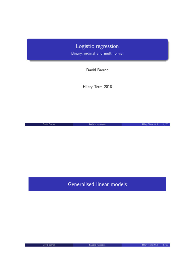 Capstone - Https:Users - Ox.ac - Uk: Jesu0073:Lecture 3:LogisticRegression | PDF | Logistic ...