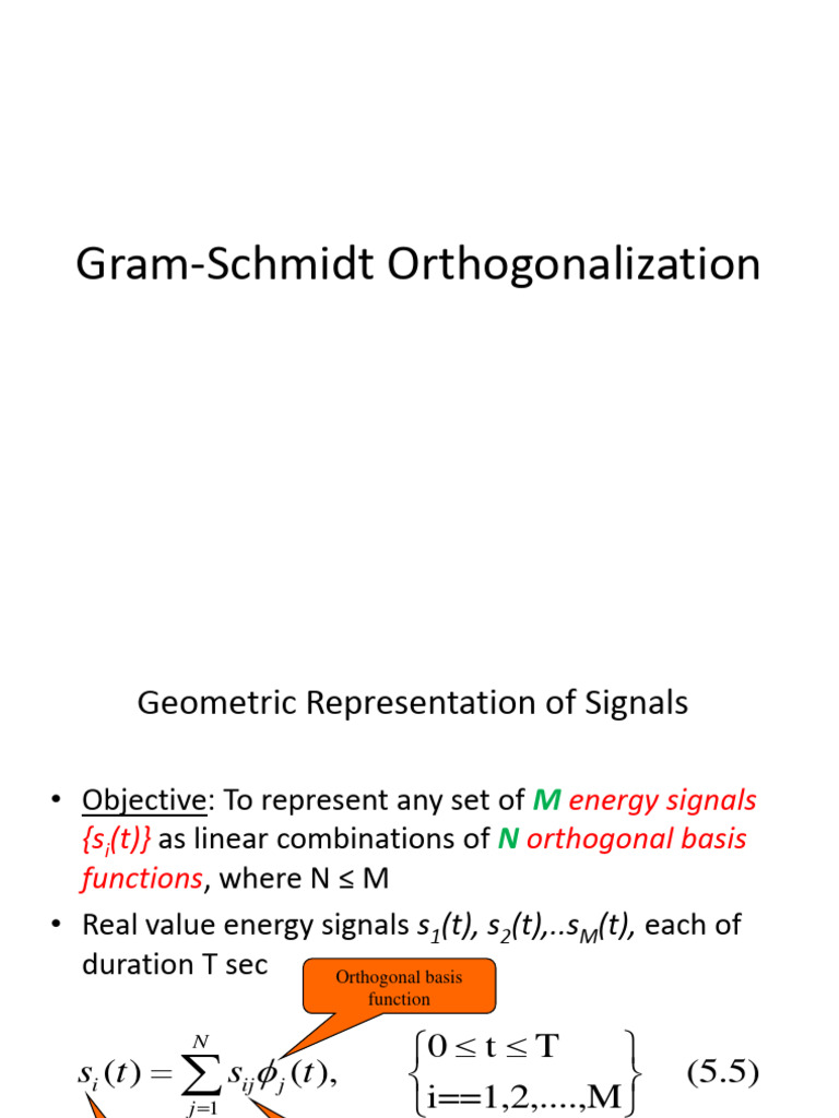 Gram Schmidt Orthogonalization | PDF | Basis (Linear Algebra) | Mathematical Objects