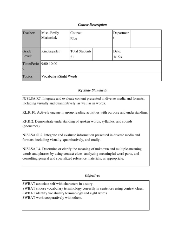 Unit Plan 2024 Edited | PDF | Differentiated Instruction | Teachers