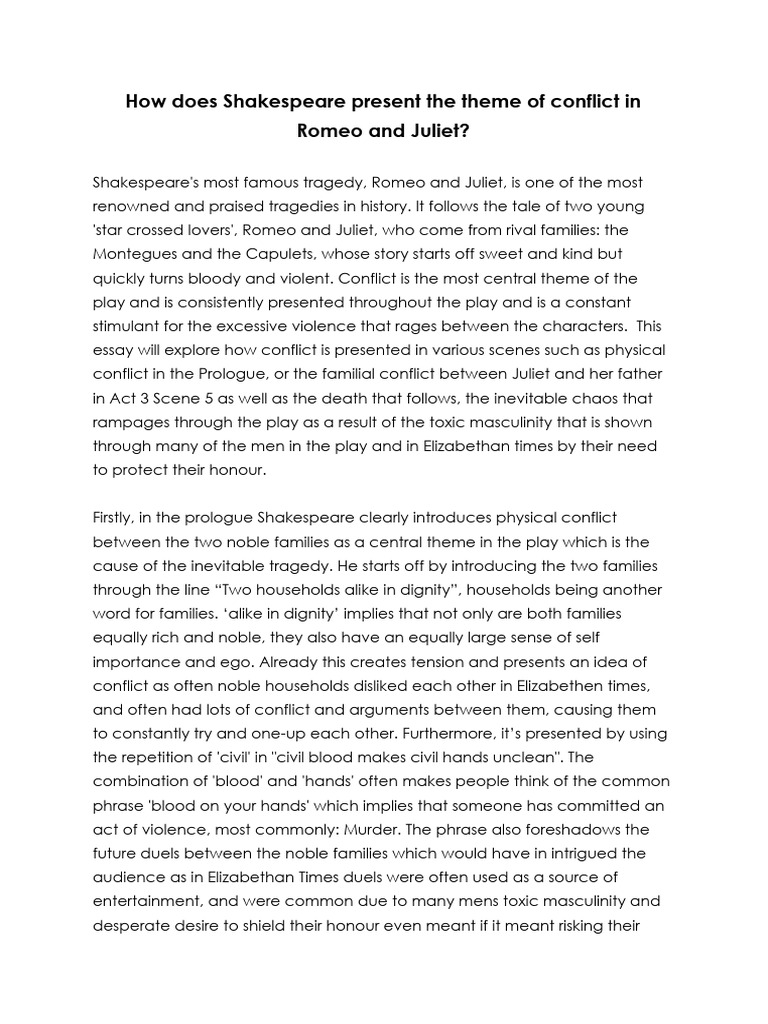 Conflict and Violence in Romeo and Juliet | PDF