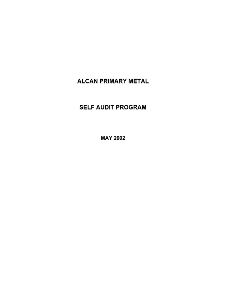 ALCAN Primary Metal Self Audit Guide | PDF | Accounts Payable | Cheque