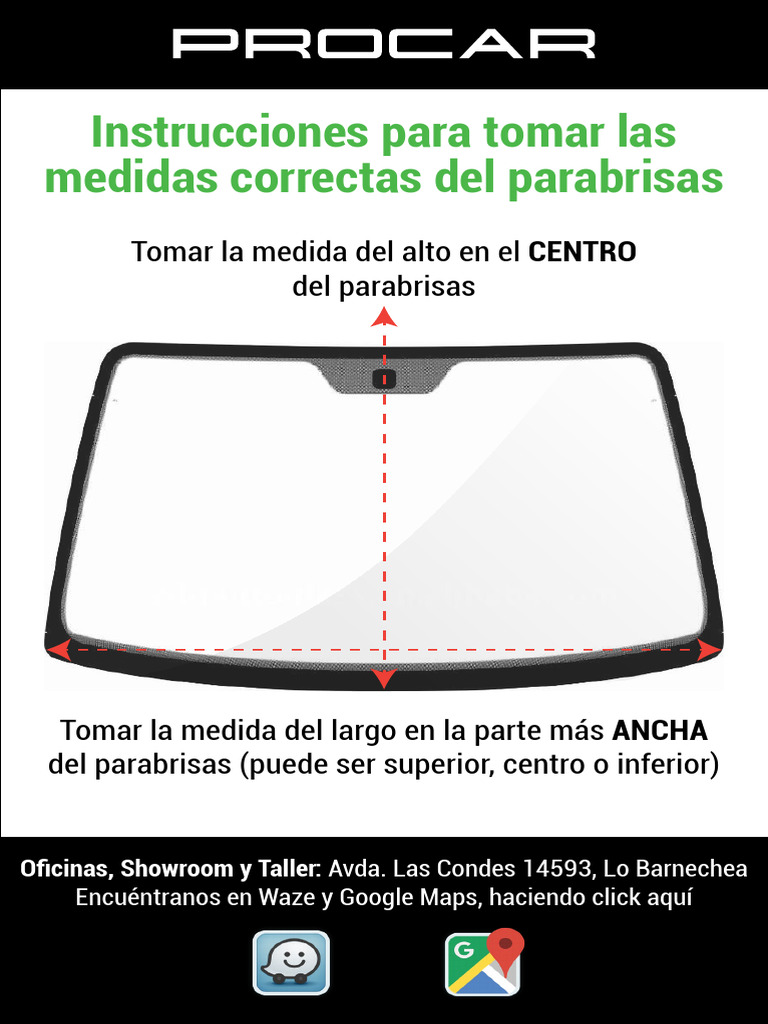 Medidas Correctas Del Parabrisas Pdf Negocios Salud Y Bienestar