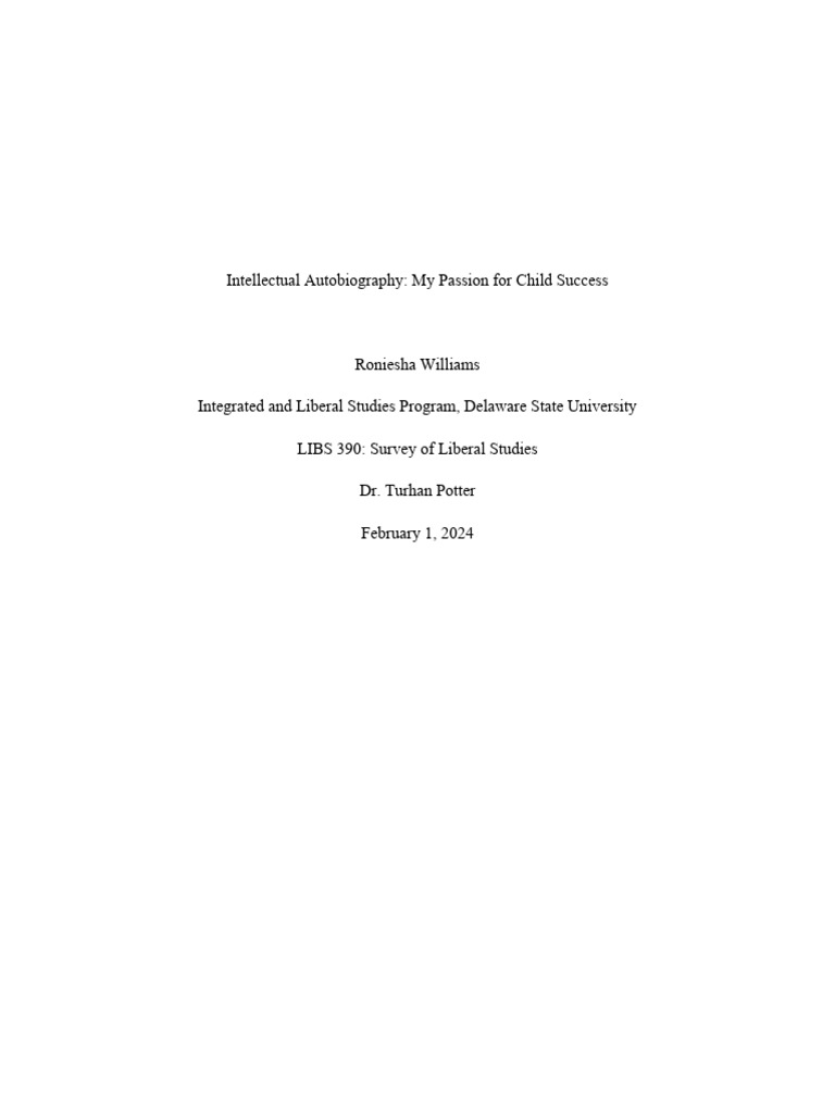 Intellectual Autobiography | PDF | Teachers | Classroom