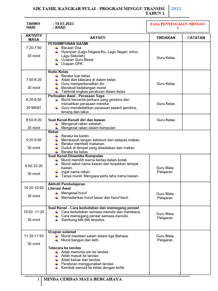 7&8 Rancangan Program Transisi 2023 | PDF