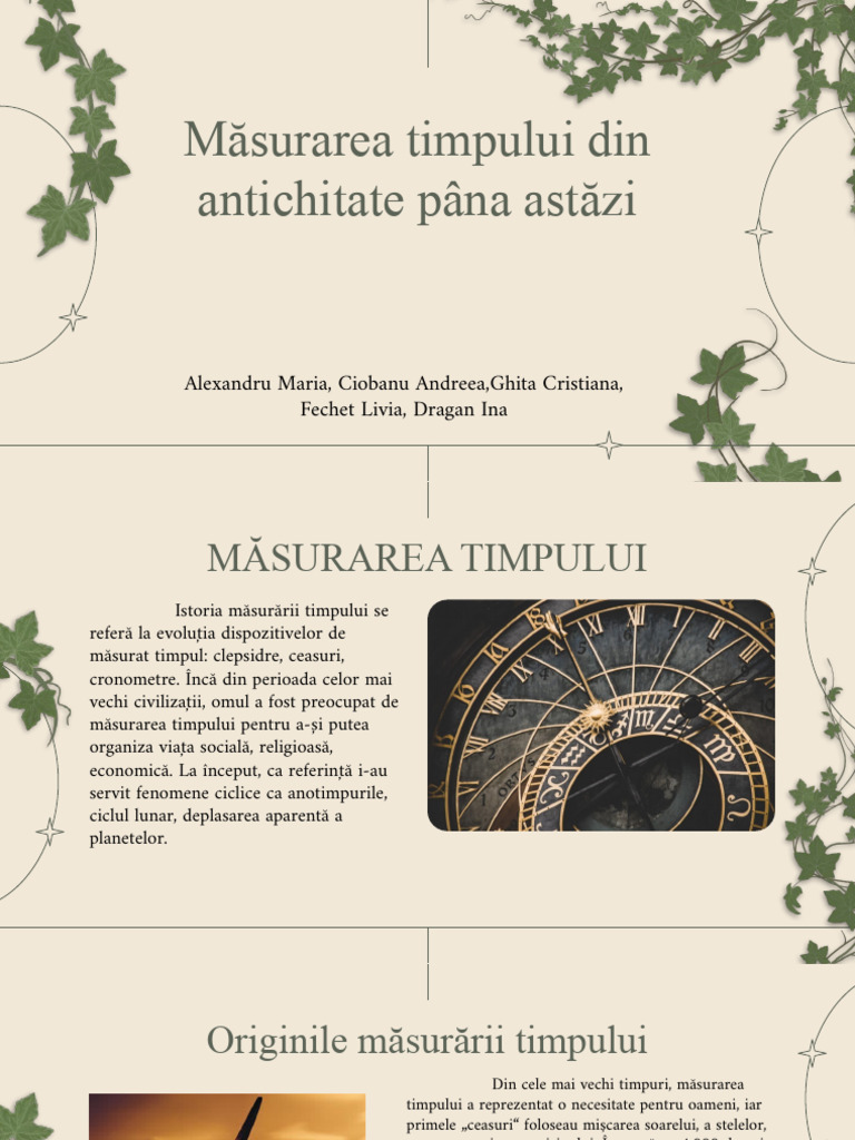 Masurarea Timpului Din Antichtate Pana Astazi | PDF