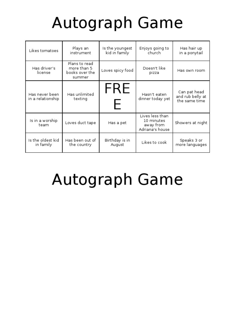 Icebreaker Autograph Game | PDF