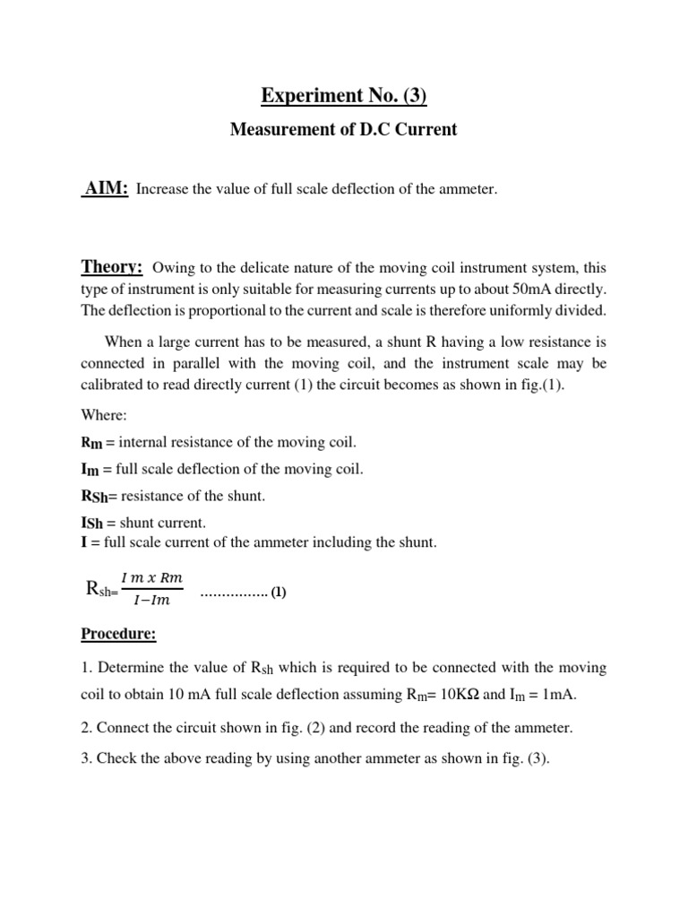 D.C Current Measurement Guide | PDF | Teaching Methods & Materials ...