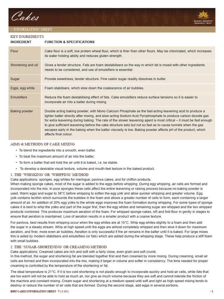 BakeInfo Info Cakes | PDF | Cakes | Batter (Cooking)