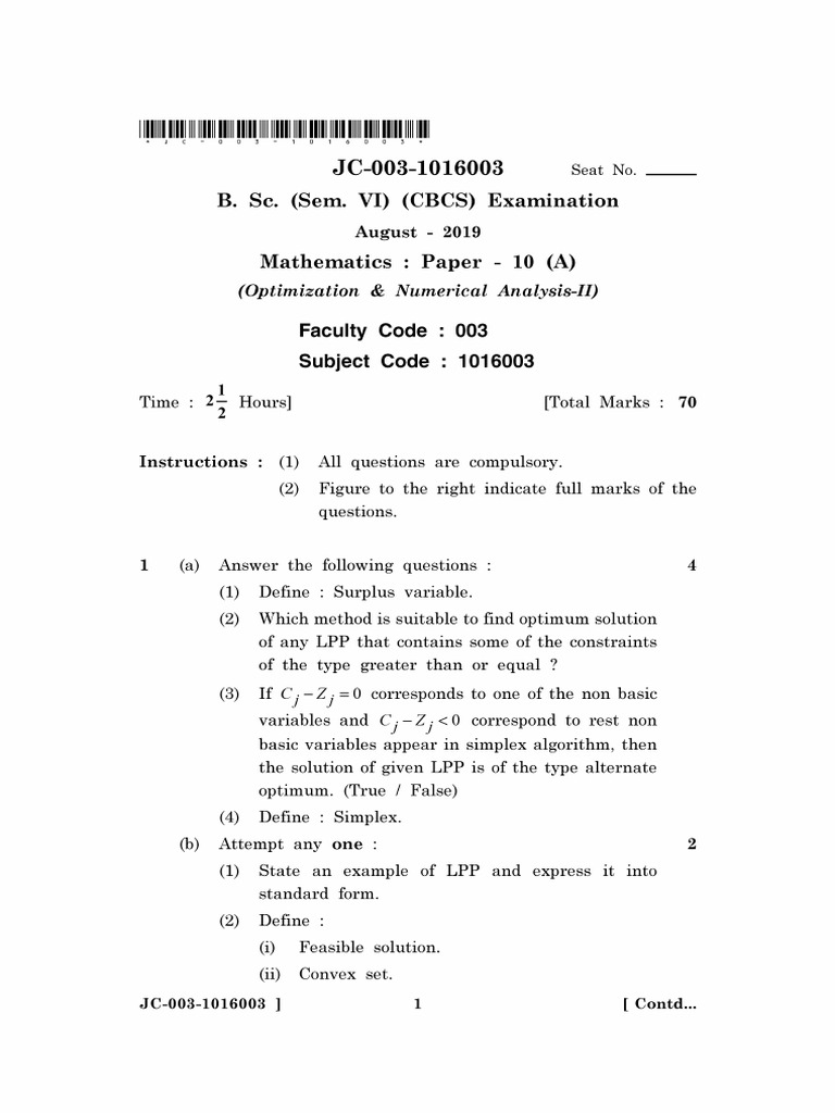 Optimization & Numerical Analysis 2019 | PDF