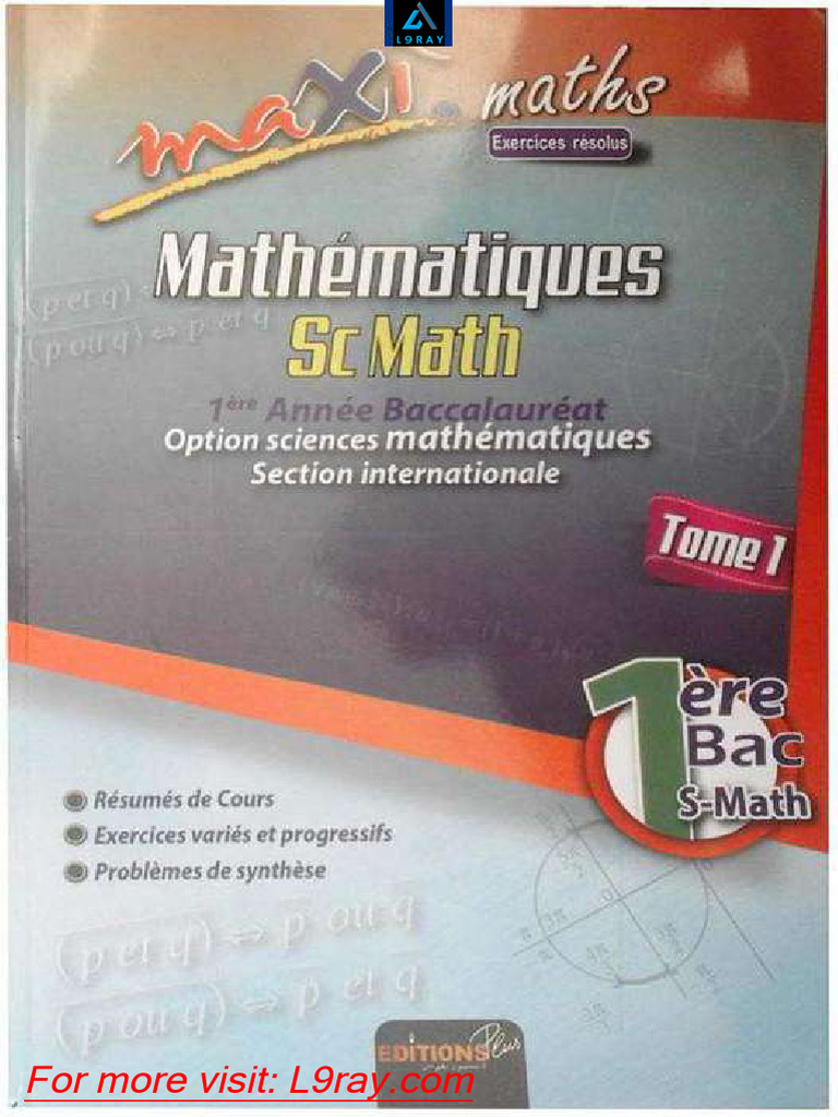 Maxi Maths 1er Bac SM Tome 1 PDF | PDF