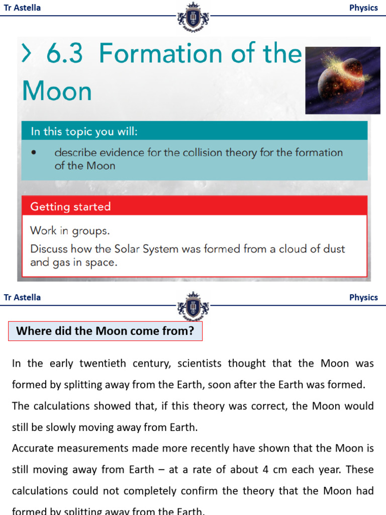 6.3 Formation of The Moon | PDF | Science & Mathematics