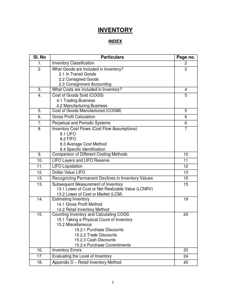 Inventory Notes - Feb 2024 | PDF