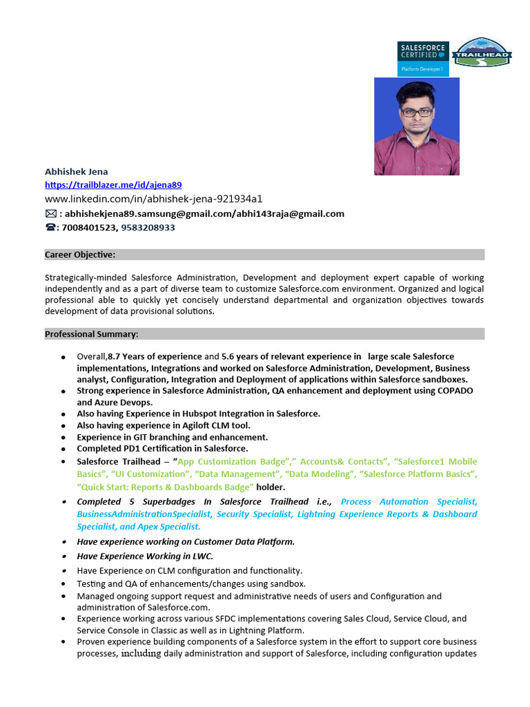 Abhishek Jena CV Updated. 1 | PDF | Cloud Computing | Computing