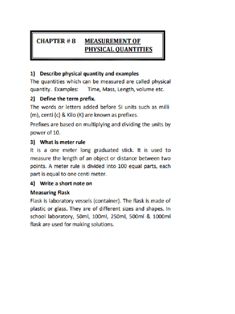 Solved Exercise-Measurements of Physical Quantities | PDF