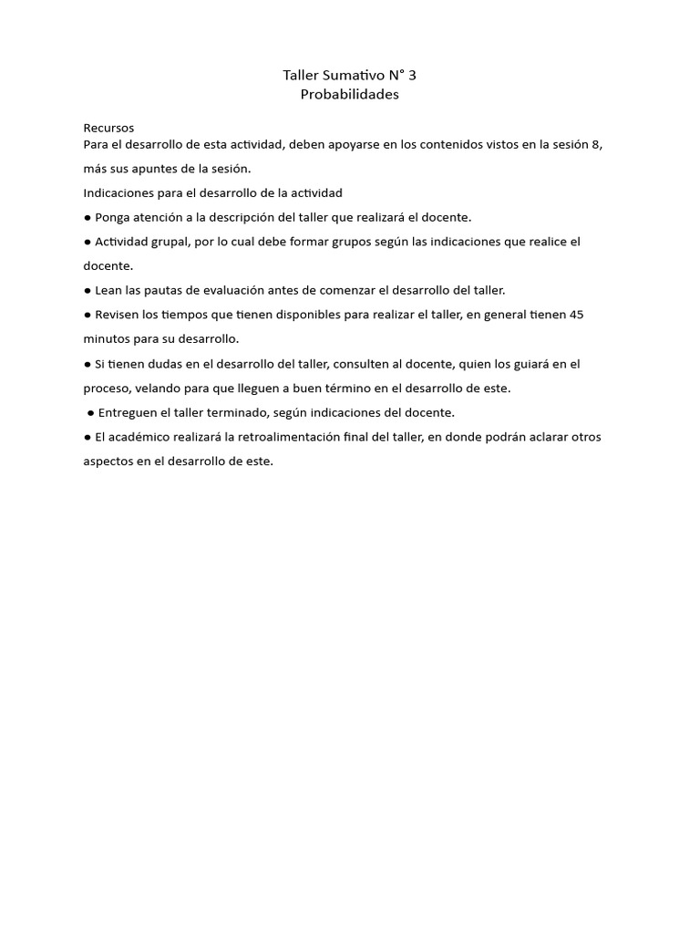 Taller Sumativo N. 3docx | PDF | Crecimiento personal y profesional