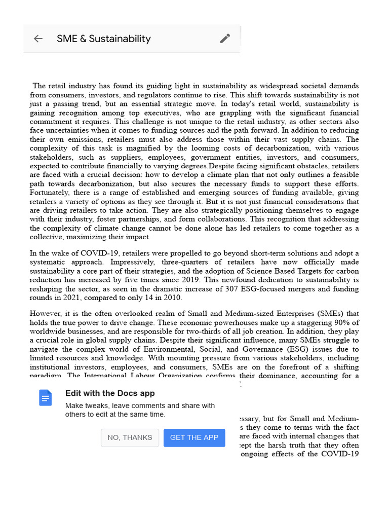 Sme Sustainability Download Free Pdf Sustainability Energy