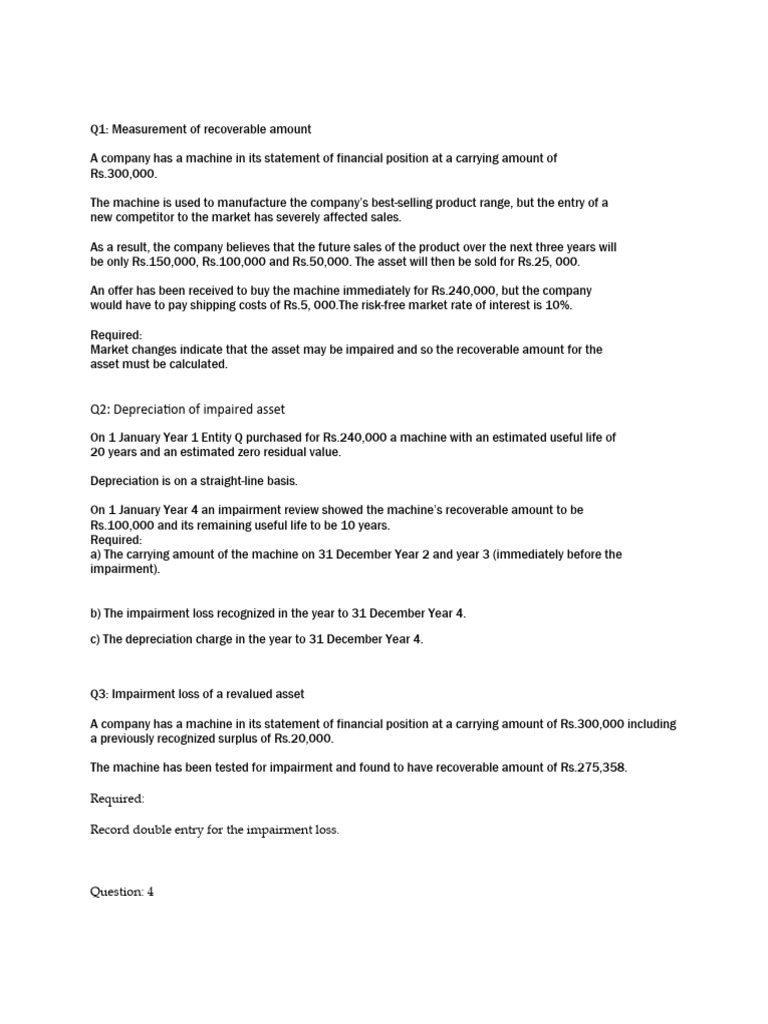 Asset Impairment and Depreciation Analysis | PDF