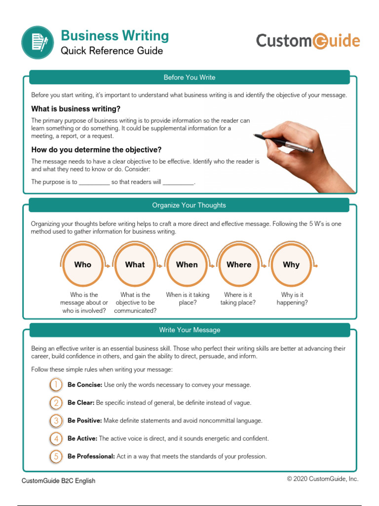 Business Writing Quick Reference | PDF | Typefaces | Information