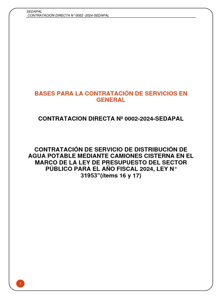 Bases de Contratacion Directa | PDF