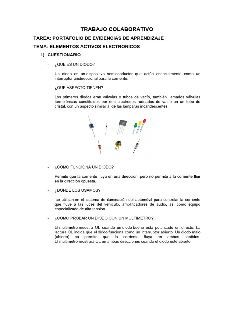 Tema Elementos Activos Electronicos | PDF