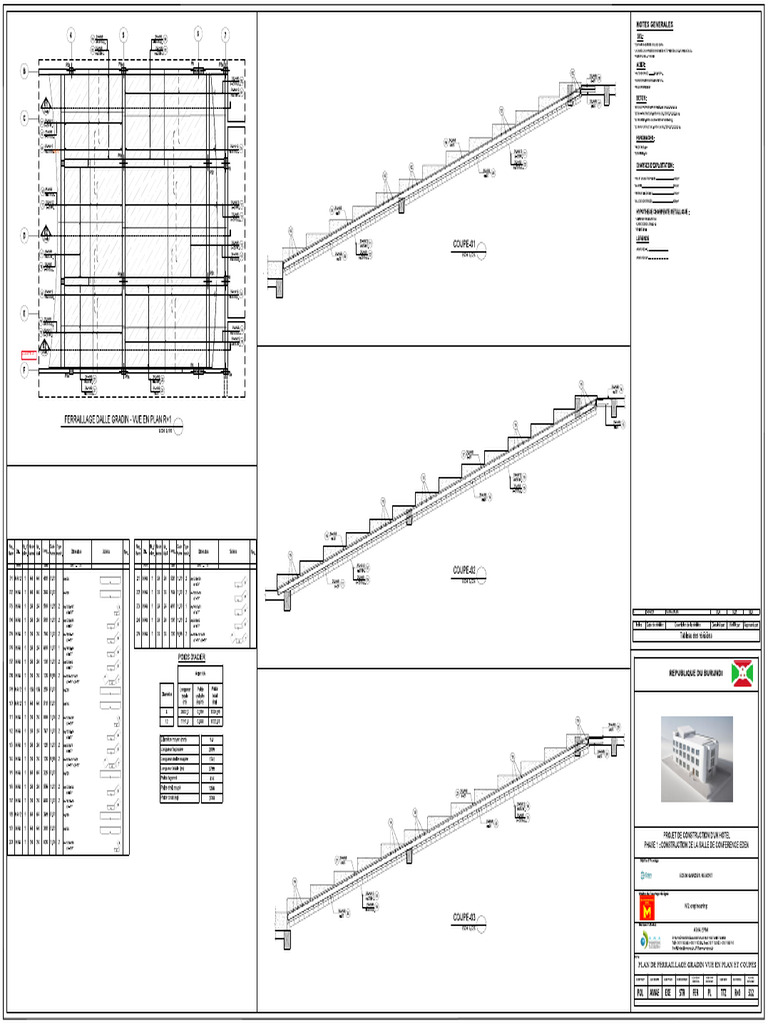 Plan de Ferraillage Gradin Vue en Plan R+0 | PDF