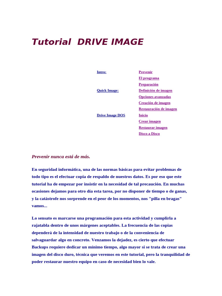 Tutorial Drive Image Spanish | PDF | Dos | Ventana (informática)