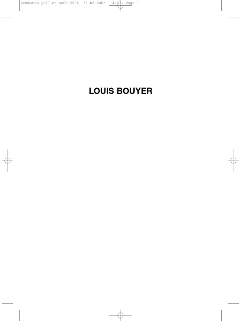 Louis Bouyer PDF | PDF | Dieu | Benoît XVI