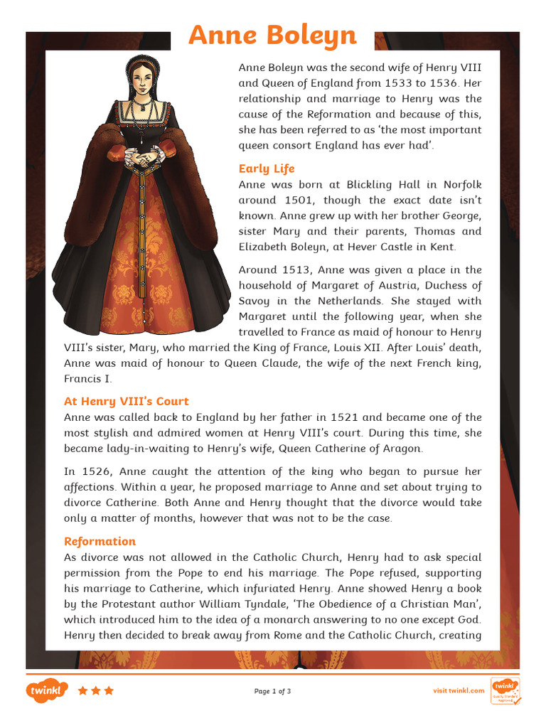 Anne Boleyn Comp ks2 | PDF | Anne Boleyn