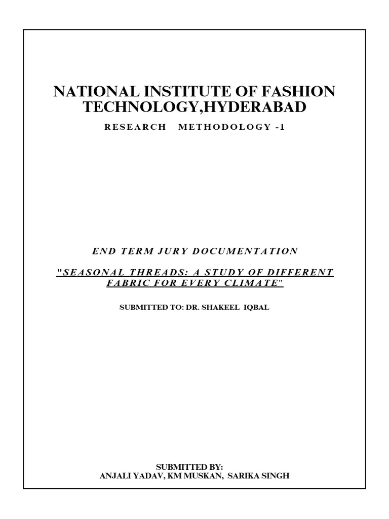 National Institute of Fashion Technology, Hyderabad: Research ...