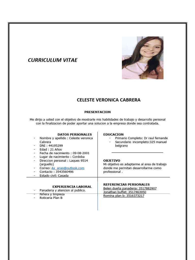 CV - Celeste Cabrera | PDF