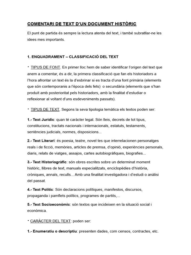 Guió Comentari Text | PDF