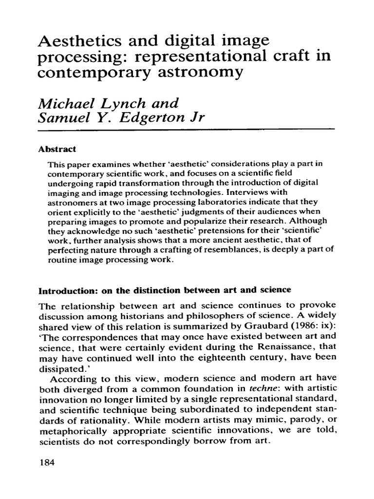 Aesthetics and Digital Image Processing | PDF