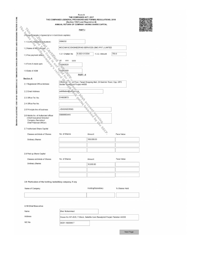 CTCS Form A 2020 | PDF