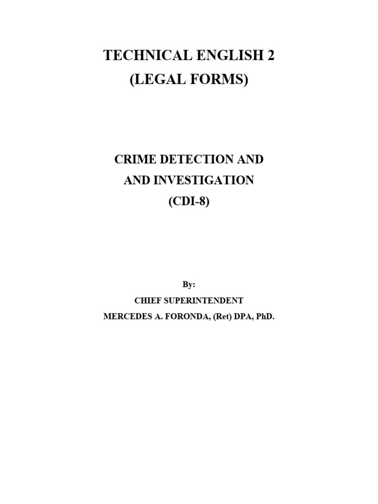 Cdi 8 Technical English 2 | Download Free PDF | Search And Seizure | Search Warrant