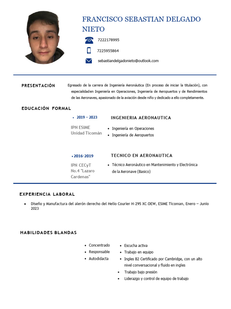 CV Francisco Sebastian Delgado Nieto | PDF