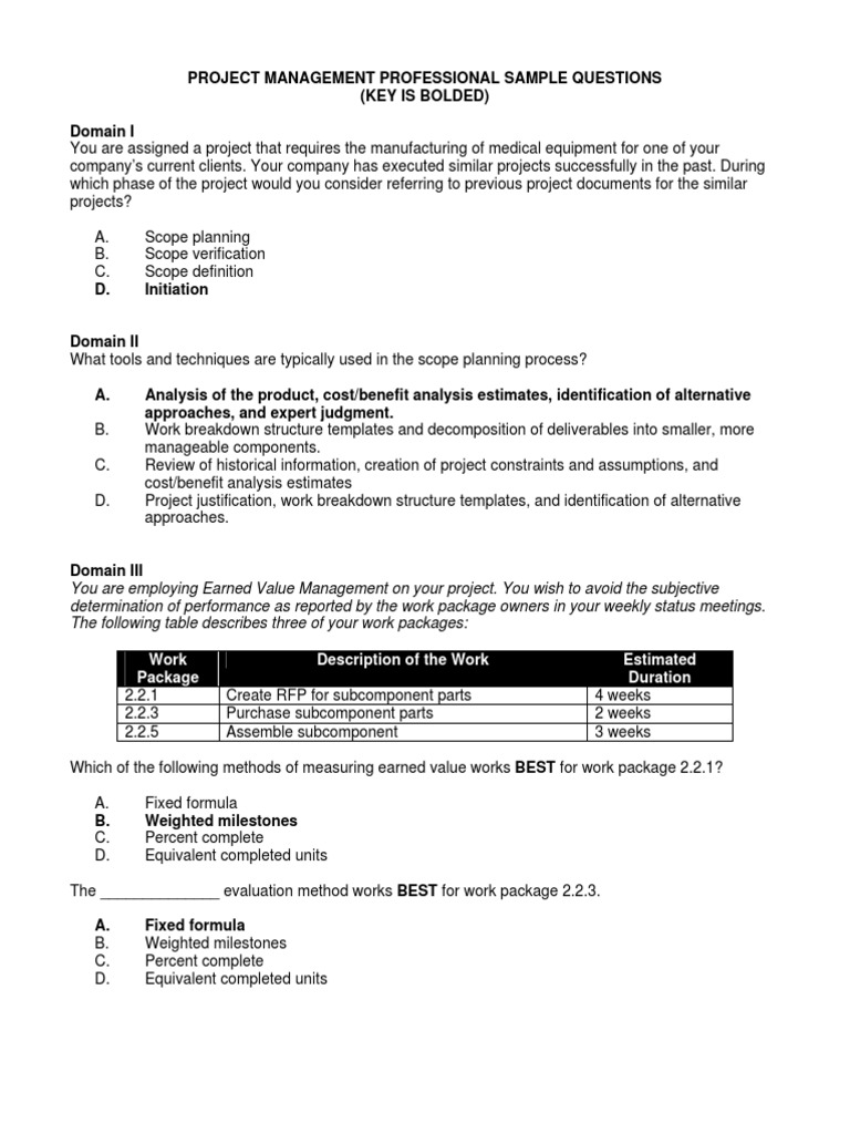 PDC Sample Questions and Answers | PDF | Project Management | Business