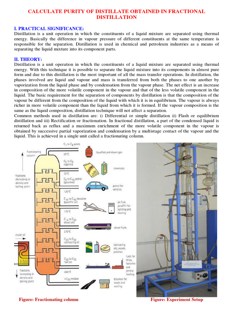 Fractionating Column Pdf Distillation Vapor
