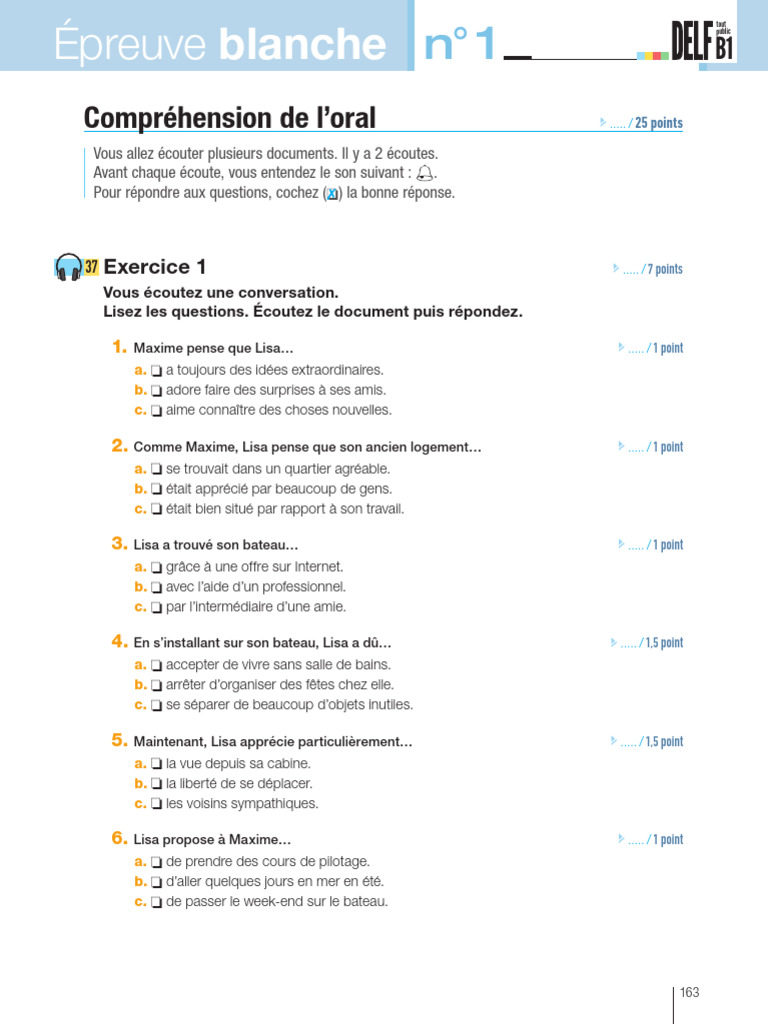 Épreuve blanche B1 : Compréhension orale | PDF | Magie (Illusion) | Sexe