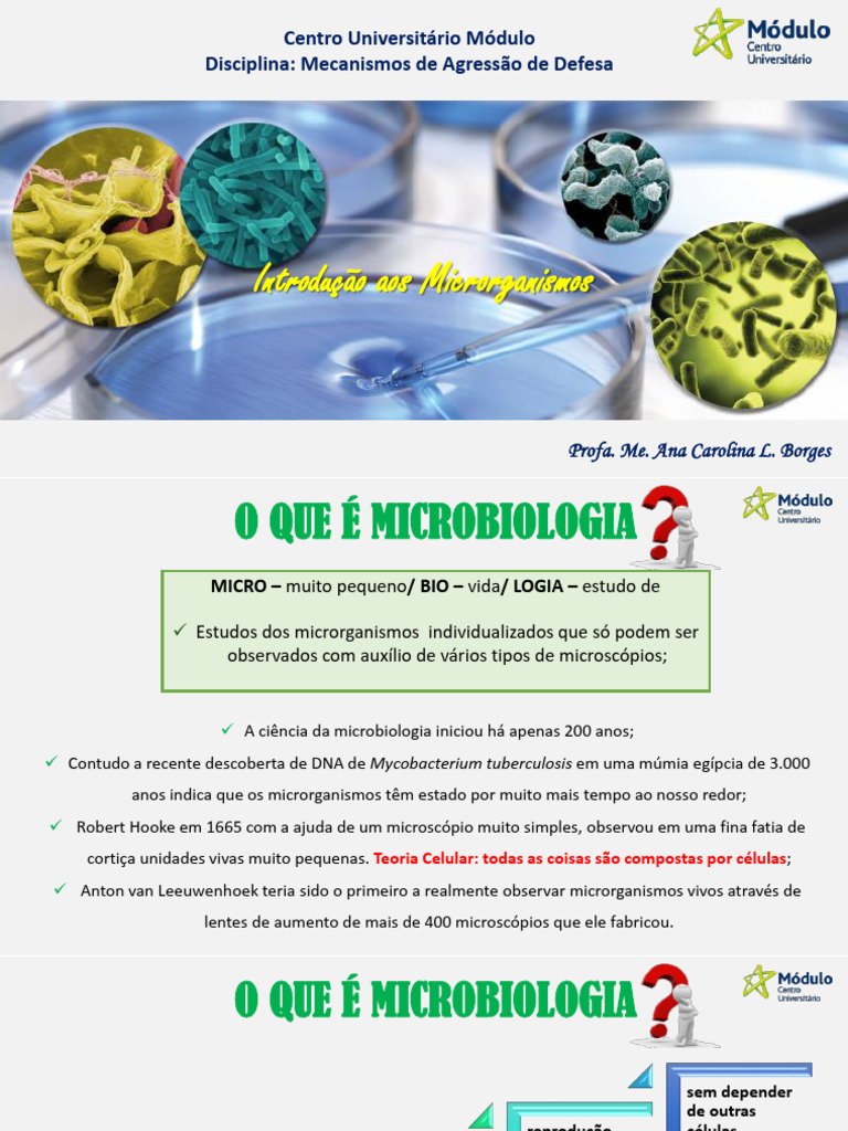 Aula 2 - Micro - Introdução A Microbilogia | PDF | Bactérias ...