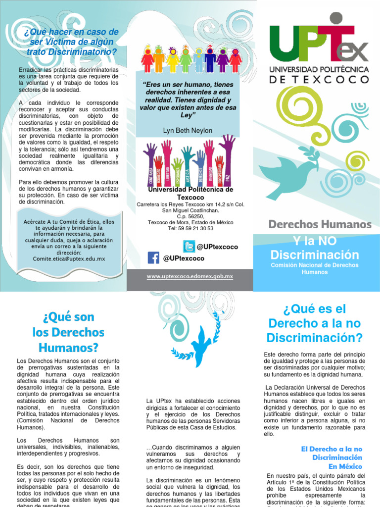 Tríptico Derechos Humanos UPTex | PDF