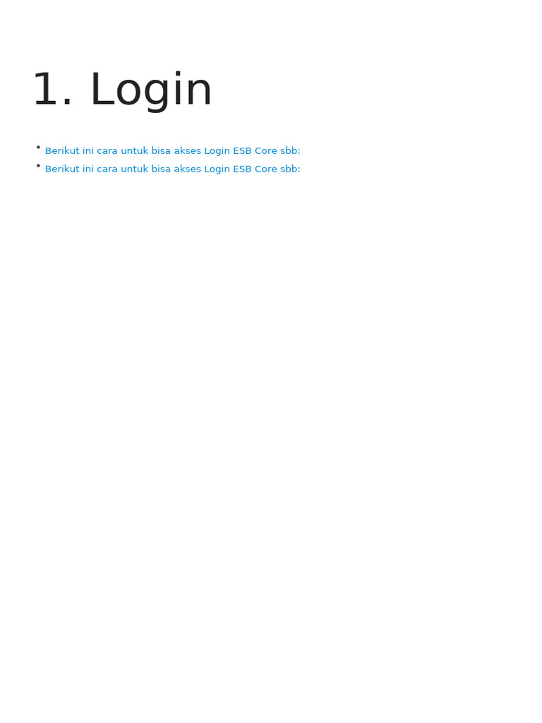 Panduan Login ESB Core | PDF
