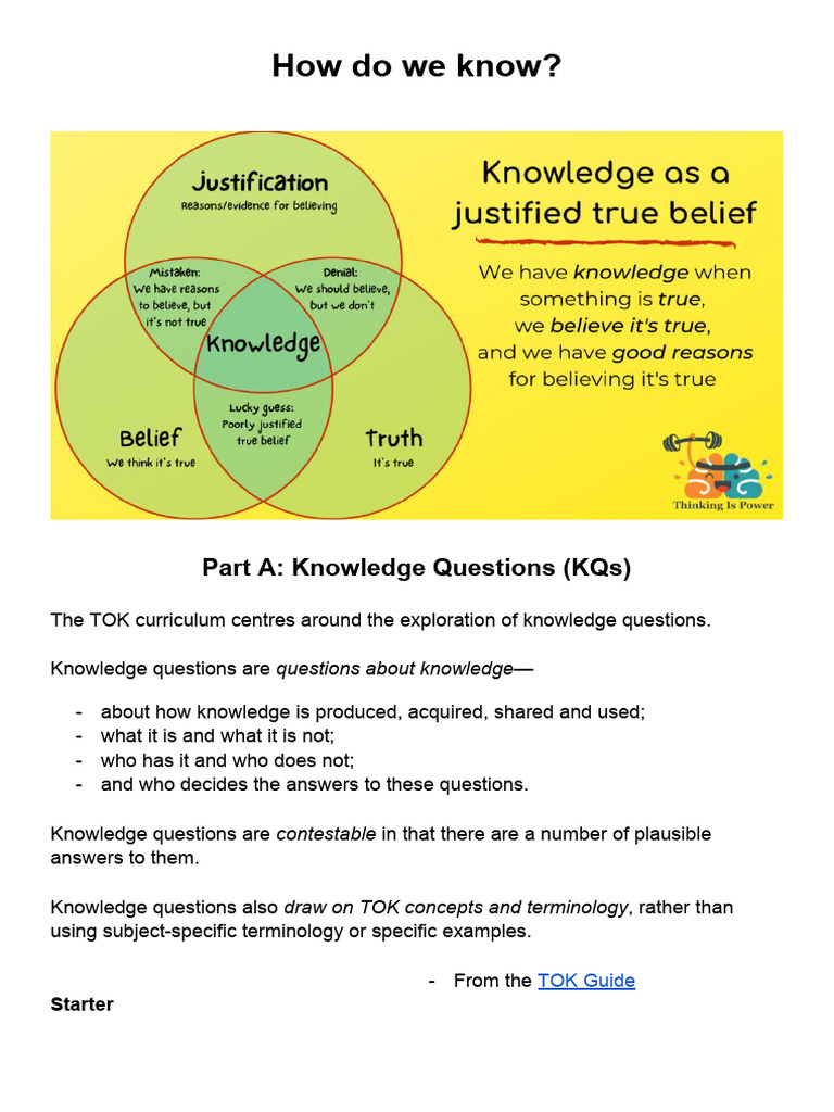 Tok Unit 1 Pdf Knowledge Science